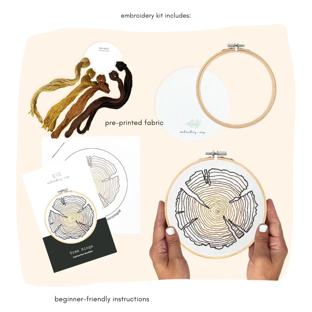 embroidery kit | Tree Rings – Embroidery and Sage